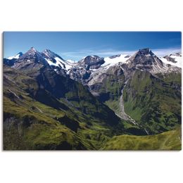 Wandbild Artland, B:90cm H:60cm T:1,8cm, beige, Leinwand, Wohnzimmer, Bilder, "Berge rund um den Gro&szlig;glockner", als Leinwandbild, Poster in