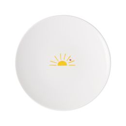 Villeroy & Boch VILLEROY & BOCH Frühstücksteller "Frühstücksteller Hello Sunshine With Love ø 21,2 cm weiß-gelb", gelb, Speiseteller