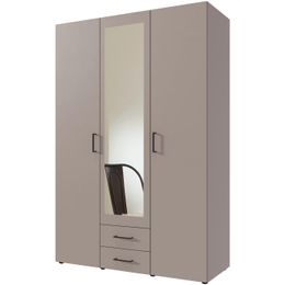 Dreht&uuml;renschrank wimex, B:120cm H:185cm T:54cm, schwarz, Holzwerkstoff, Schr&auml;nke, "Mugano", wahlweise mit oder ohne Spiegel, mit Schubladen