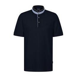 Bugatti Herren Poloshirt, blau, Gr. XL, unifarben, 100% Baumwolle, Shirts, mit Stehkragen