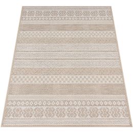 Teppich Paco Home, B:160cm H:4mm L:220cm, beige, Polypropylen, Wohnzimmer, Teppiche, "Vermont 183", Flachgewebe, modernes gestreiftes Design, In- und