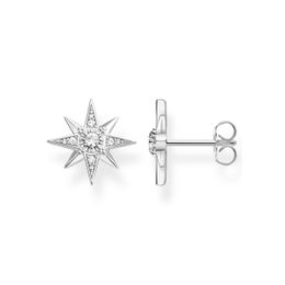 Thomas Sabo Damen Paar Ohrstecker "Stern silber", Silber 925 (Sterlingsilber), bunt, Silber 925 (Sterlingsilber), Ohrringe, mit Zirkonia (synth.)