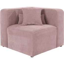 Sofa-Eckelement Home Affaire, B:93cm H:76,5cm T:93cm, rosa, 100% Polyester, Polsterelemente, "Sundstrup", Modulserie, individuelle Zusammenstellung