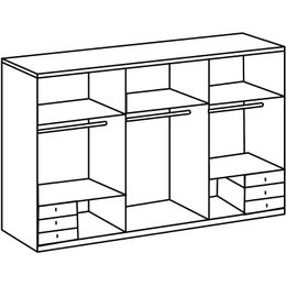 Schwebet&uuml;renschrank wimex, B:270cm H:208cm T:64cm, braun, Schr&auml;nke, "Seattle", mit Schubladen und Spiegel