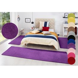 Bettumrandung Hanse Home, H:7mm, lila, Obermaterial: 100% Polypropylen, Schlafzimmer, Bettumrandungen, "Fancy", Unifarben, Bettvorleger, 3-teiliges