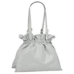 Samantha Look Damen Shopper, grau, Leder, unifarben, Taschen, echt Leder, Made in Italy