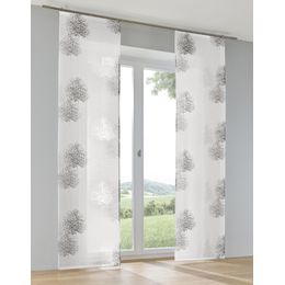 Schiebegardine Kutti, B:60cm H:225cm, grau, Ausbrenner, Baumwolle, Polyester, Wohnzimmer, Gardinen, "Bellinda Schiebevorhang", Ausbrenner Baum Motiv