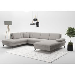 Sit & More Wohnlandschaft SIT & MORE, B:300cm H:83cm T:202cm, grau, 95% Polyester, 5% Polyamid, Sofas, "Morris Jubi U-Form, B: 300 cm", mit Armteilfunktion & 1