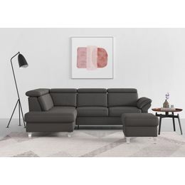 Sit & More Ecksofa SIT & MORE, B:245cm H:84cm T:194cm, braun, Wohnzimmer, Sofas, "Arngast L-Form", inklusive Kopfteilverstellung und Federkern