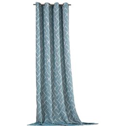 Weckbrodt-Gardinen Vorhang WECKBRODT, B:140cm H:245cm, blau, Jacquard, Polyester, Wohnzimmer, Gardinen, "Jasper", Jacquard, &Ouml;sen, toller 3D-Effekt, blickdicht, Gardine,