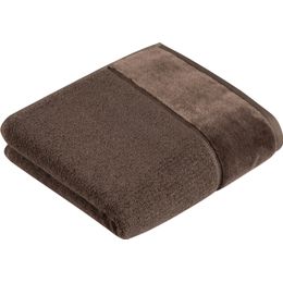 Handtuch Vossen, B:50cm L:100cm, braun, Webfrottier, Obermaterial: 100% Baumwolle, Handtücher, "Pure", Baumwolle & VEGAN, mit eleganter Veloursbordüre