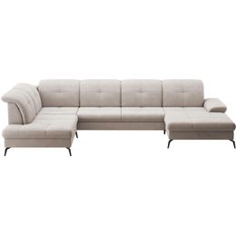 Sit & More Wohnlandschaft SIT & MORE, B:357cm H:90cm T:231cm, grau, 100% Polyester, Sofas, "Amica, U-Form, inkl. Sitztiefenverstellung und Armteilverstellung",