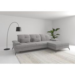 Sit & More Ecksofa SIT & MORE, B:279cm H:90cm T:185cm, grau, 100% Polyester, Wohnzimmer, Sofas, "Amica, L-Form, inkl. Sitztiefenverstellung &