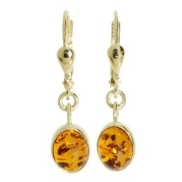 OSTSEE-SCHMUCK Damen Paar Ohrh&auml;nger "- Classic 8x6 mm - Gold 585/000 - Bernstein", Gelbgold 585, gold, Gelbgold 585, Ohrringe