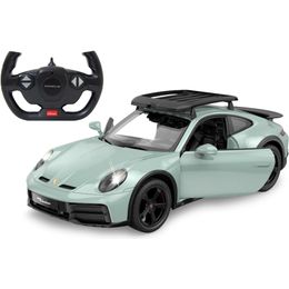 Jamara Kinder RC-Auto "Porsche 911 Dakar 1:14 grün schattiert 2,4GHz", grün, B:14,4cm H:10,6cm T:32,3cm, Fernlenkfahrzeuge, mit LED Licht