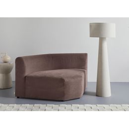 Sofa-Eckelement, B:122cm H:74cm T:104cm, braun, LeGer Home by Lena Gercke, 100% Polyester, Polsterelemente, "LYZA mit gerundeter Rückenlehne, Maße