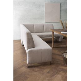 Eckbank, B:264cm H:91cm T:197cm, beige, exxpo - SOFA FASHION, NaturLeder;Strukturstoff (Zusammensetzung: Polyester 100%);Luxus-Microfaser