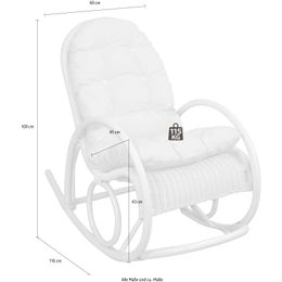Schaukelstuhl Home Affaire, B:60cm H:100cm T:116cm, wei&szlig;, Rattan, Wohnzimmer, St&uuml;hle