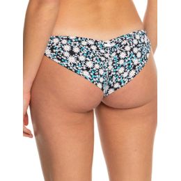 Roxy Damen Bikini-Hose "Printed Beach Classics", schwarz, Gr. M, 87% Nylon, 13% Elasthan, Badehosen