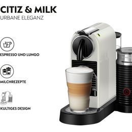 Nespresso Kapselmaschine "CITIZ EN 267.WAE von DeLonghi, White", B:23,7cm H:27,7cm T:37,2cm, wei&szlig;, Kaffeemaschinen, inkl. Aeroccino Milchaufsch&auml;umer,