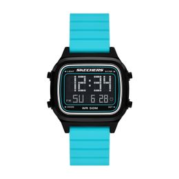 Skechers Herren Chronograph "FISKE"blau, Armbanduhren, Quarzuhr, Armbanduhr, Herrenuhr, Silikonarmband, digital, Tag