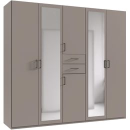 Kleiderschrank wimex, B:225cm H:207cm T:58cm, schwarz, Kinderzimmer, Schränke, "Diver Drehtürenschrank mit Spiegel, 180, 225 o. 270cm breit",