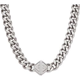 Emporio Armani Damen Kette mit Anhänger "Schmuck Geschenk Edelstahl Halskette", Edelstahl, L: 50 B: 9mm, silber, Edelstahl, B:9mm, Halsketten