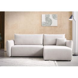 Ecksofa Home Affaire, B:257cm H:88cm T:177cm, grau, Wohnzimmer, Sofas, "MAVAS Schlafsofa mit Bettkasten, L-Form", ca.257/127cm (Liegefläche 212/145