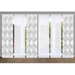 Schiebegardine HOME IN GREEN, B:60cm H:245cm, grau, Polyester, Wohnzimmer, Gardinen, "LAMIRA", SET DIGITALDRUCK,BAMBUSOPTIK RECYCELT