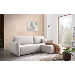 Ecksofa Home Affaire, B:257cm H:88cm T:177cm, grau, Wohnzimmer, Sofas, "MAVAS Schlafsofa mit Bettkasten, L-Form", ca.257/127cm (Liegefl&auml;che 212/145
