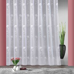 Weckbrodt-Gardinen Gardine WECKBRODT, B:676cm H:225cm, wei&szlig;, Jacquard, Polyester, Wohnzimmer, Gardinen, "Lilly", Jacquard, strukturiert,