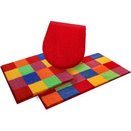 Badematte Grund, H:20mm, bunt, Kunstfaser, Badematten, "Mosaik, Badvorleger, Badezimmer Teppich, sehr weich", angenehm weich, auch als 3 teiliges Set