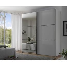 Schwebet&uuml;renschrank STAUD, B:225cm H:222cm T:68cm, grau, Holzwerkstoff, Schr&auml;nke, "Includo Glas, Made in Germany"
