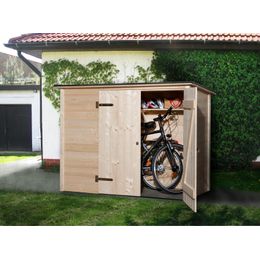 Fahrradbox Weka, B:205cm H:151cm T:84cm, beige, Massivholz, Garten, Aufbewahrungsboxen, M&uuml;lltonnenbox, BxTxH: 205x84x151 cm