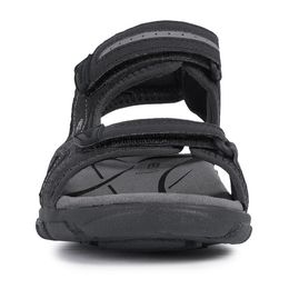Geox Herren Sandale "UOMO SANDAL STRADA", Gr. 41, schwarz, Lederimitat, Schuhe, Sommerschuh, Klettschuh, Outdoorsandale, im Trekking-Look