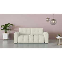 2-Sitzer OTTO HOME, B:195cm H:91cm T:107cm, beige, 100% Polyester, Sofas, "Manilla, trendige Steppung, 2 R&uuml;ckenkissen, B/T/H 195/107/91 cm", mit