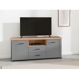 TV-Board Home Affaire, B:161cm H:66,5cm T:41cm, grau, MDF, Spanplatte, Sideboards, "Valencia"