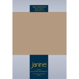 Spannbettlaken Janine, braun, Jersey-Elasthan, Obermaterial: 95% Baumwolle, 5% Elasthan, Bettlaken, "TOPPER 5001", mit Rundumgummizug