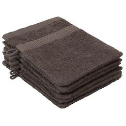 Waschhandschuh my home, B:16cm L:21cm, grau, Walkfrottee, Waschlappen, "Juna, 6 Waschhandschuhe 16x21, 100% Baumwolle, Set und als Serie",
