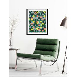Bild queence, B:50cm H:70cm, bunt, Acrylglas, Holz, Papier, Wohnzimmer, Bilder, "Lucifer", HD Premium Poster-Druck inkl. Holzrahmen