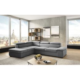 Sit & More Ecksofa SIT & MORE, B:272cm H:73cm T:226cm, grau, 100% Polyester, Wohnzimmer, Sofas, "Alcudia L-Form", mit Armteilverstellung, optional