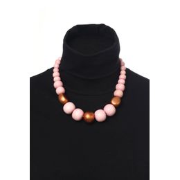 Damen Kette mit Anh&auml;nger "Sybille", rosa, Basic, Collezione Alessandro, Holz, Halsketten, unterschiedlich gro&szlig;e Holzperlen