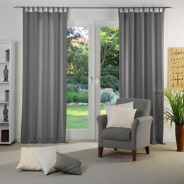 Vorhang WIRTH, B:142cm H:275cm, grau, Polyester, Wohnzimmer, Gardinen, "Dim out", nach Ma&szlig;
