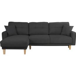 Ecksofa Home Affaire, B:234cm H:89cm T:164cm, grau, Wohnzimmer, Sofas, "TRIPLO optionale Schlafsofa mit Bettkasten, Ma&szlig;e B/T/H: 234/164/89 cm",