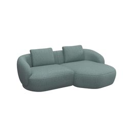 Wohnlandschaft FLEXLUX, B:217cm H:85cm T:146cm, blau, 62% Polyester, 17% Cotton, 14% Viscose, 7% Linen, Sofas, "Torino, rund, L-Form, Sofa-Ecke mit
