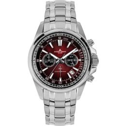 Jacques Lemans Herren Chronograph "Liverpool", silber, Armbanduhren, Quarzuhr, Armbanduhr, Herrenuhr, Edelstahlarmband, analog, Tag