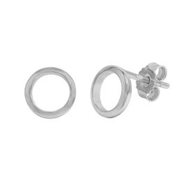 Vivance Damen Paar Ohrstecker "925 Silber rhodiniert rund", one-size, Silber 925 (Sterlingsilber), silber, Silber 925 (Sterlingsilber), Ohrringe