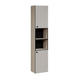 Hochschrank Welltime, B:40cm H:186cm T:31cm, grau, Holzwerkstoff, Metall, Schränke, "Amrum", Badezimmerschrank mit und ohne Schublade - (B/T/H)