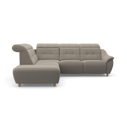 Ecksofa Home Affaire, B:272cm, braun, Struktur (100% Polyester);Luxus-Microfaser Florence (100% Polyester);Chenille (100% Polyester);NaturLEDER