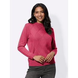 Classic Basics Damen Stehkragenpullover "Stehkragen-Pullover", pink, Gr. 50, unifarben, 100% Polyacryl, Pullover